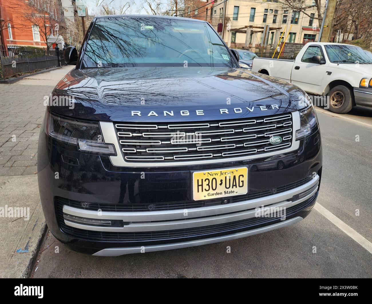 New York City, USA - February 27, 2024: Range Rover D300 luxury modern ...