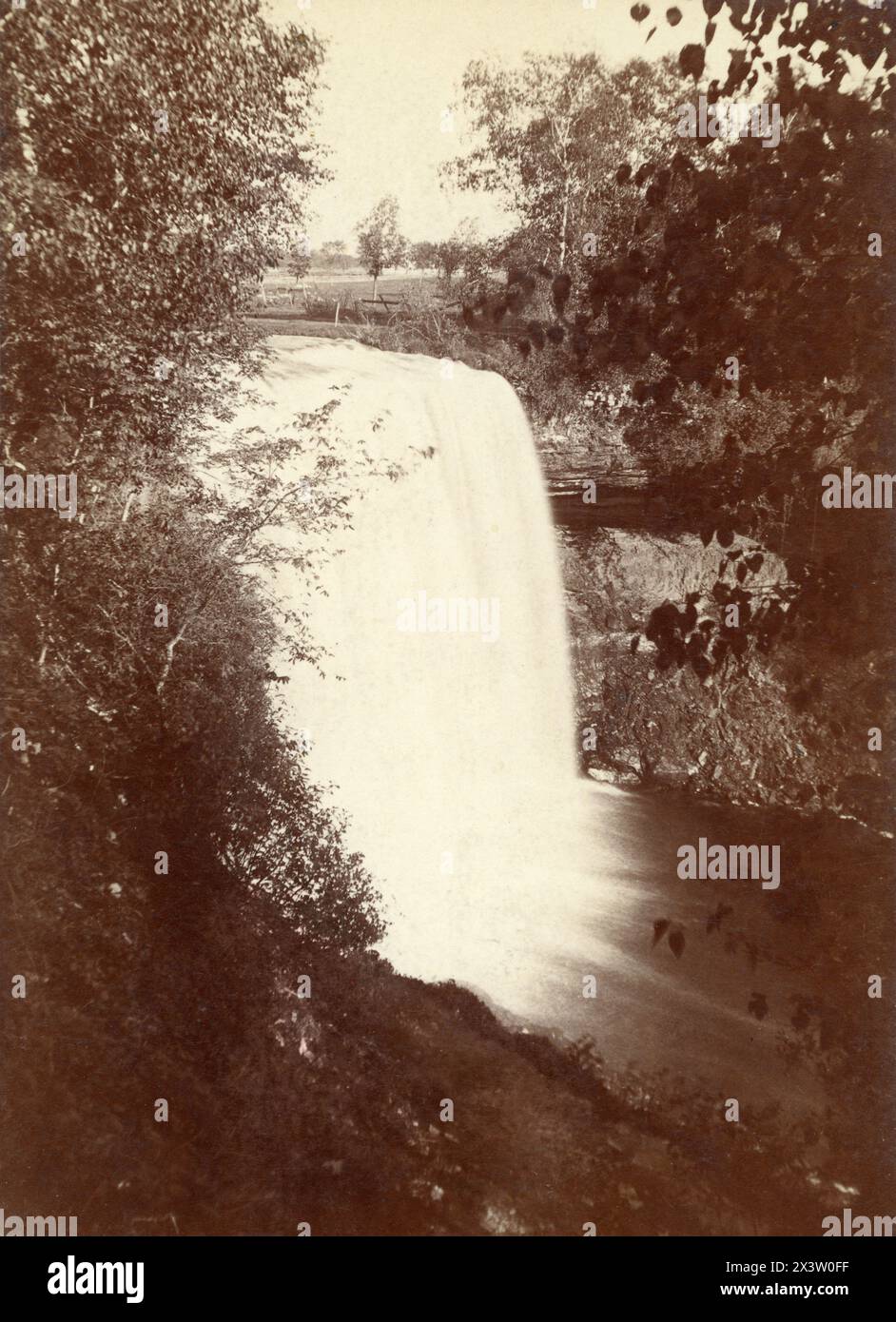 Minnehaha Falls in Minneapolis, MN - Pub. by Samuel P. Cox in late 19th ...