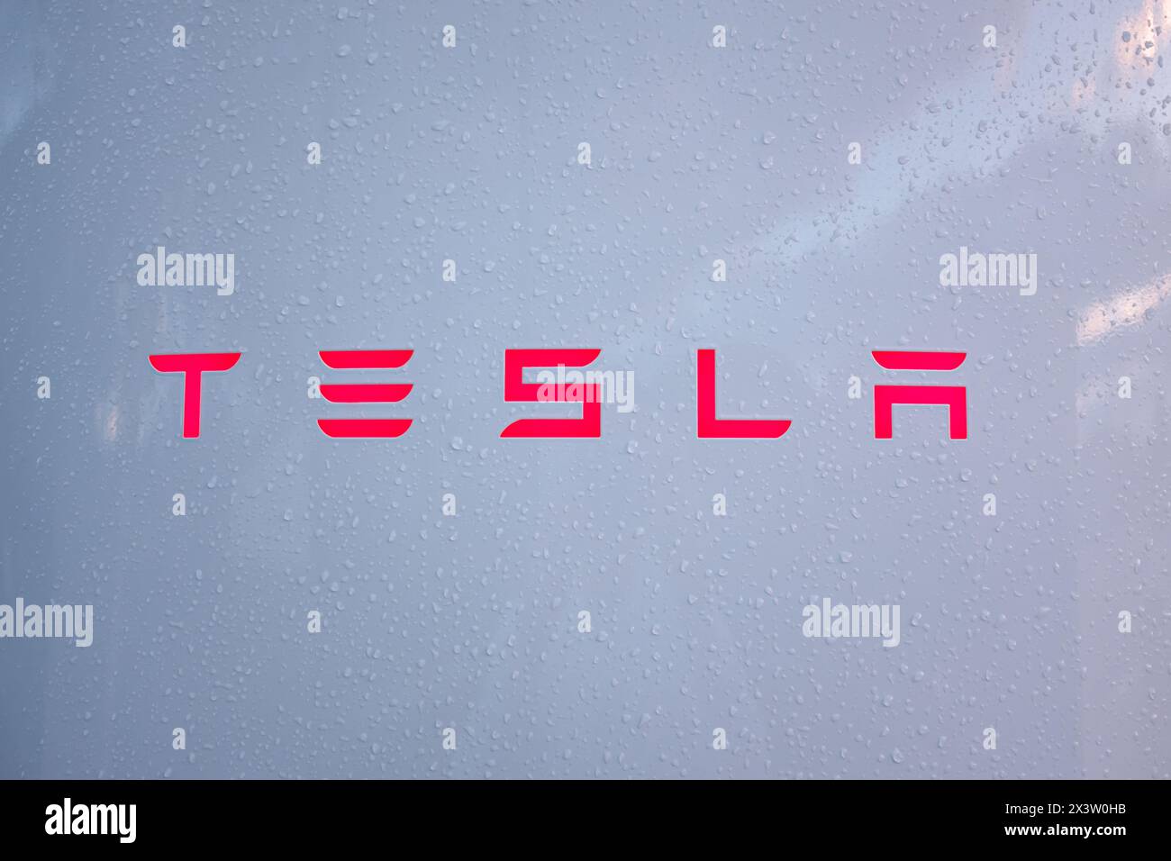 Tesla brand electric car chargers Stock Photo - Alamy