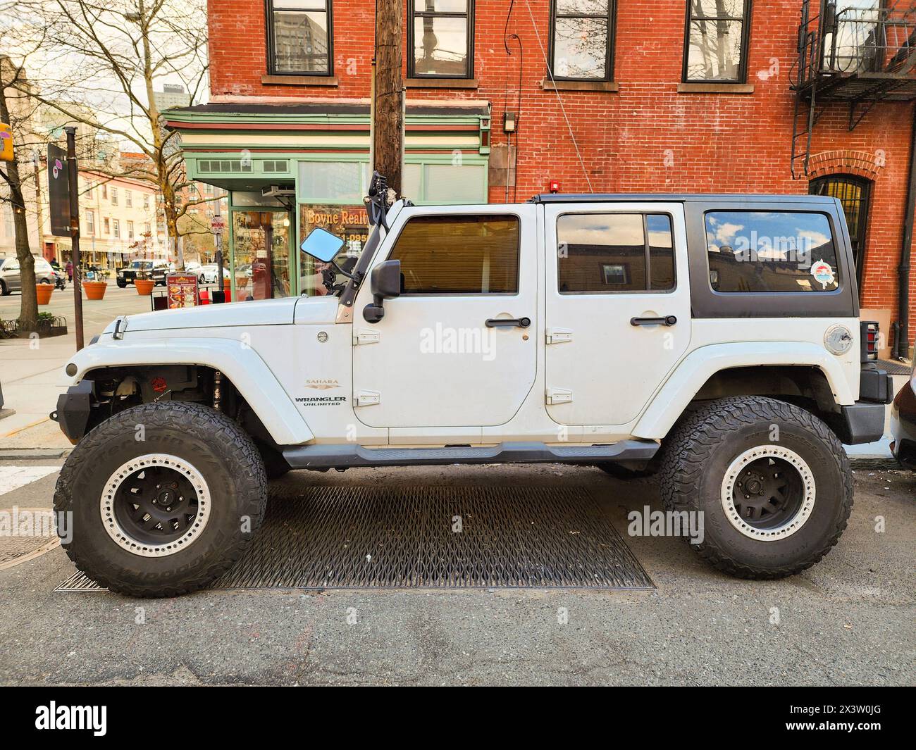New York City, USA - March 18, 2024: Jeep Wrangler JK luxury sportscar ...
