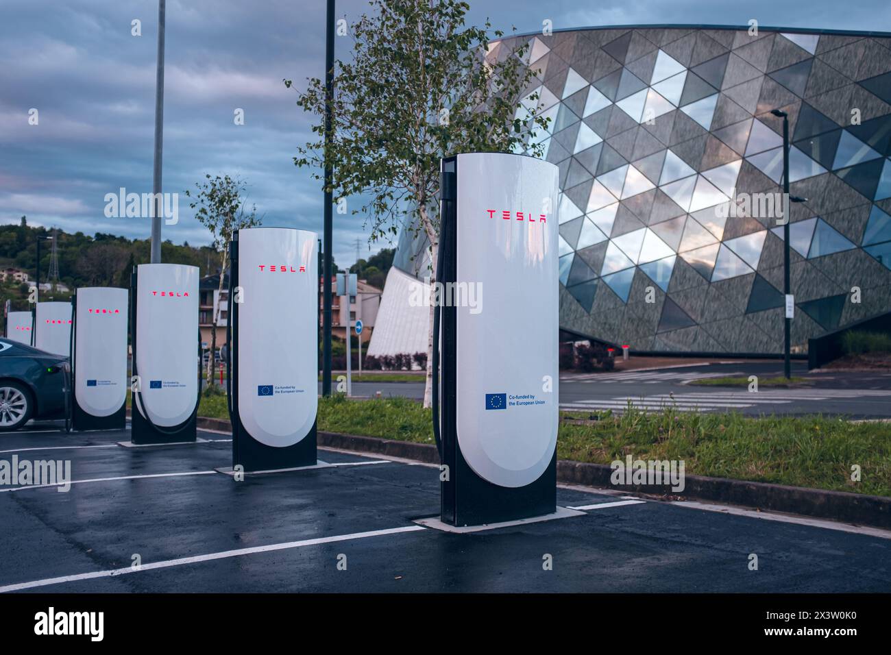 Tesla brand electric car chargers Stock Photo - Alamy