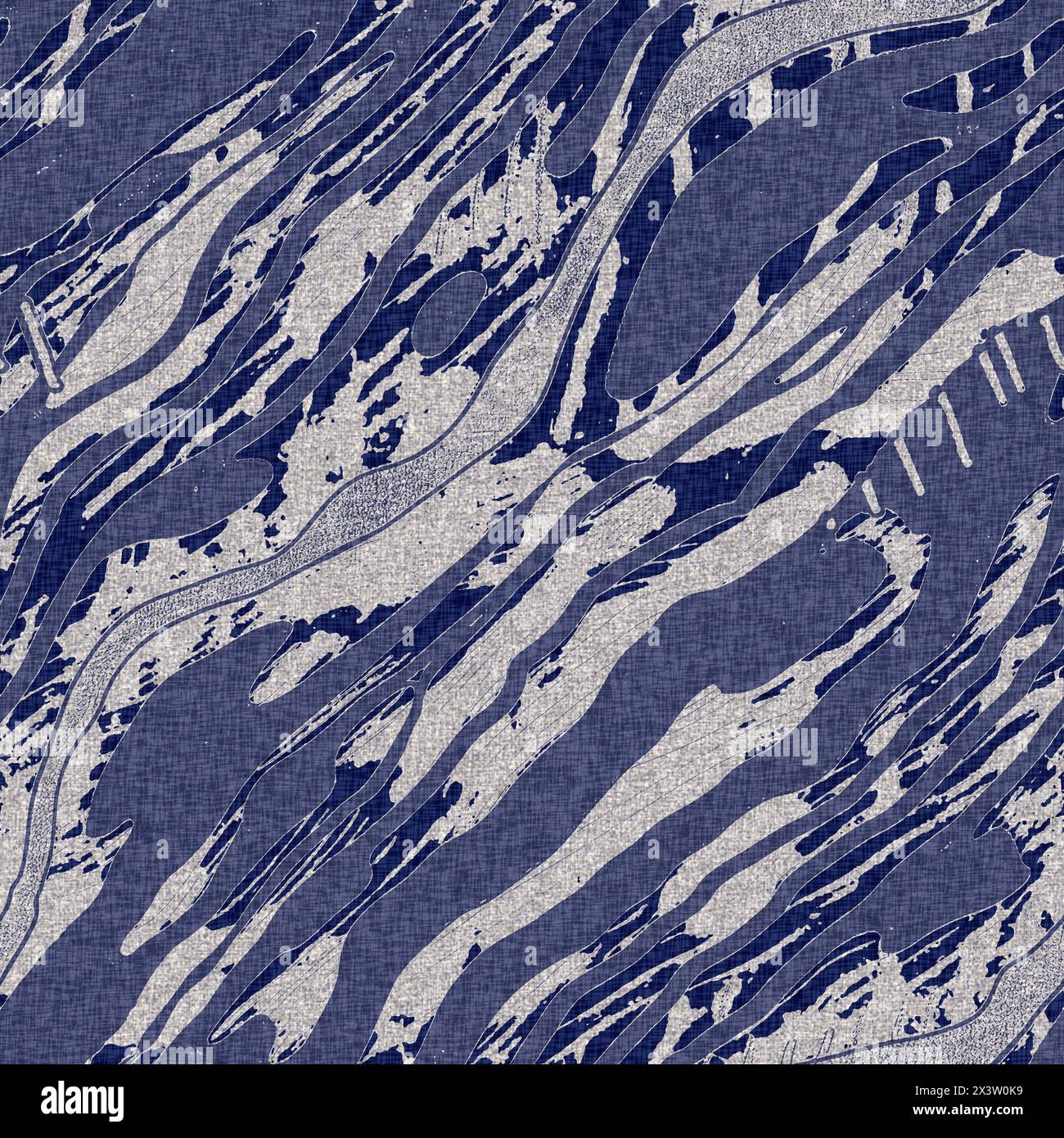 Denim blue dye effect seamless woven linen background, Distressed ink ...