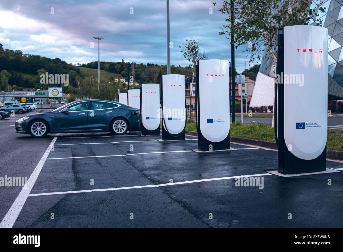 Tesla brand electric car chargers Stock Photo - Alamy