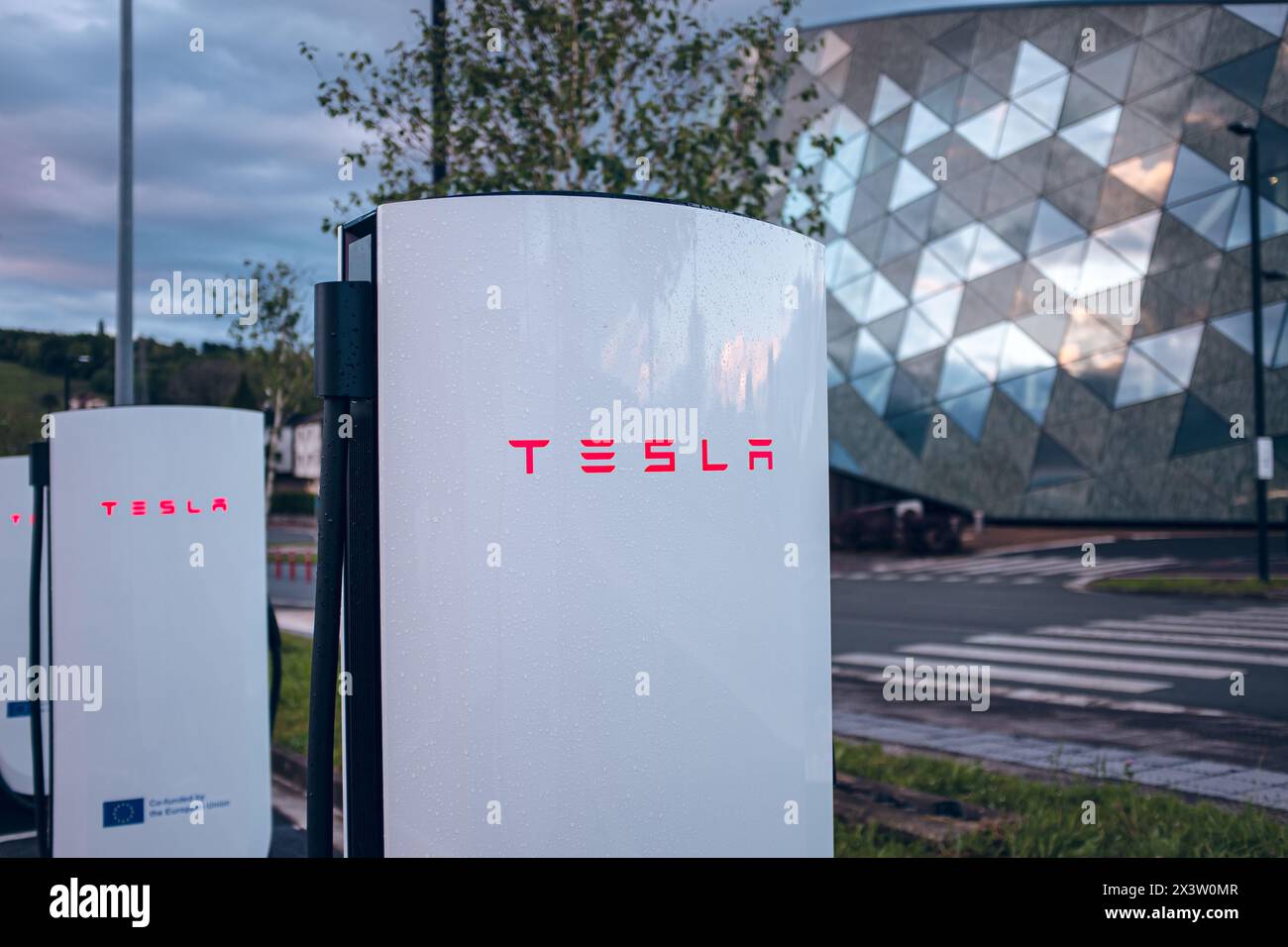 Tesla brand electric car chargers Stock Photo - Alamy
