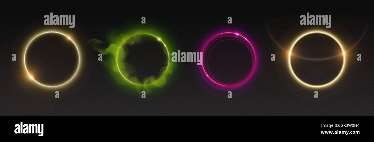 Halo light effects set isolated on transparent background. Vector ...