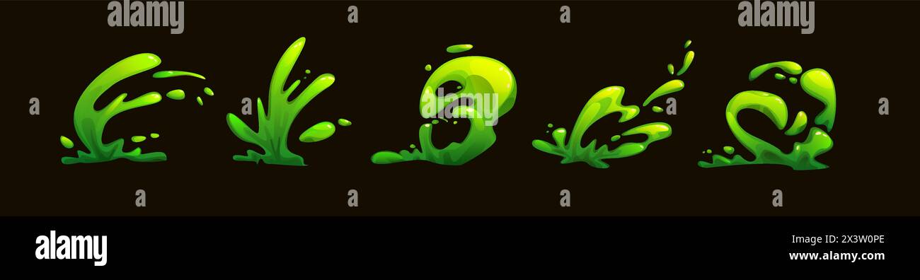 Green slime drip. Liquid Halloween mucus splat vector. Goo splash stain ...