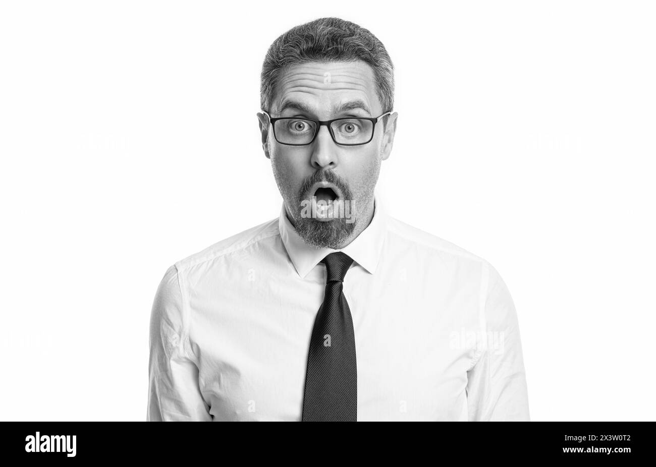 Shocked amazed business man Black and White Stock Photos & Images - Alamy