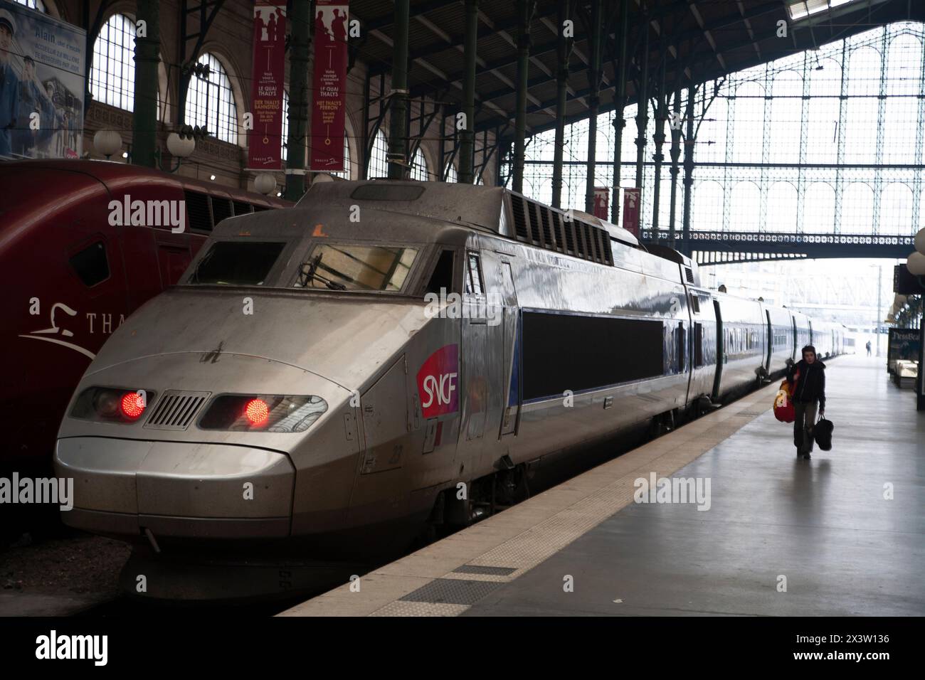 Train at the Gare du Nord (North Station), one of the seven large ...