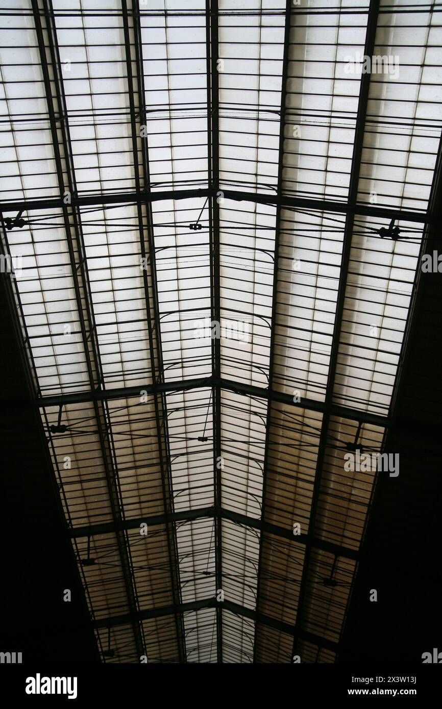 Glass roof at the the Gare du Nord (North Station), one of the seven ...