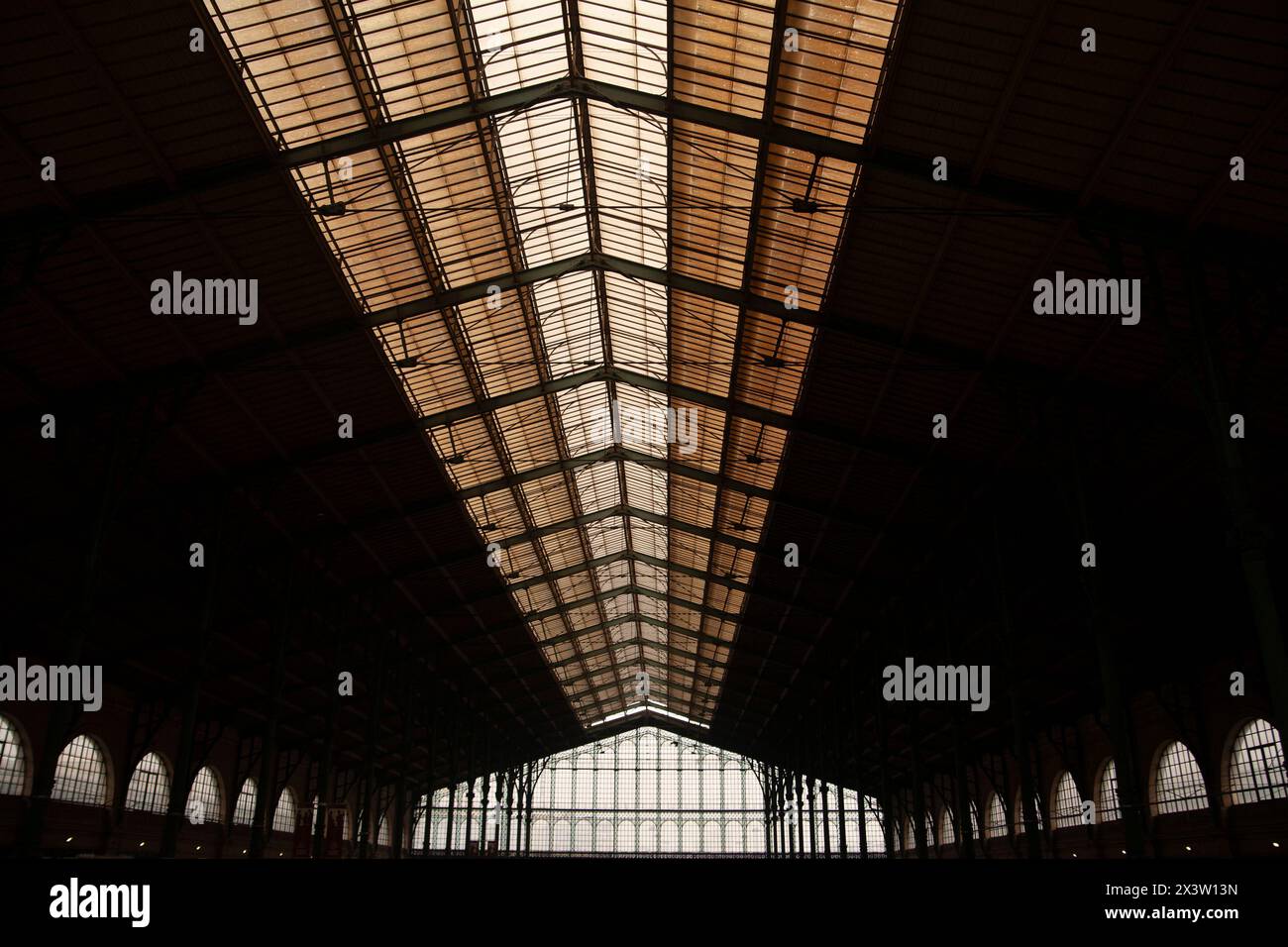 Glass roof at the the Gare du Nord (North Station), one of the seven ...