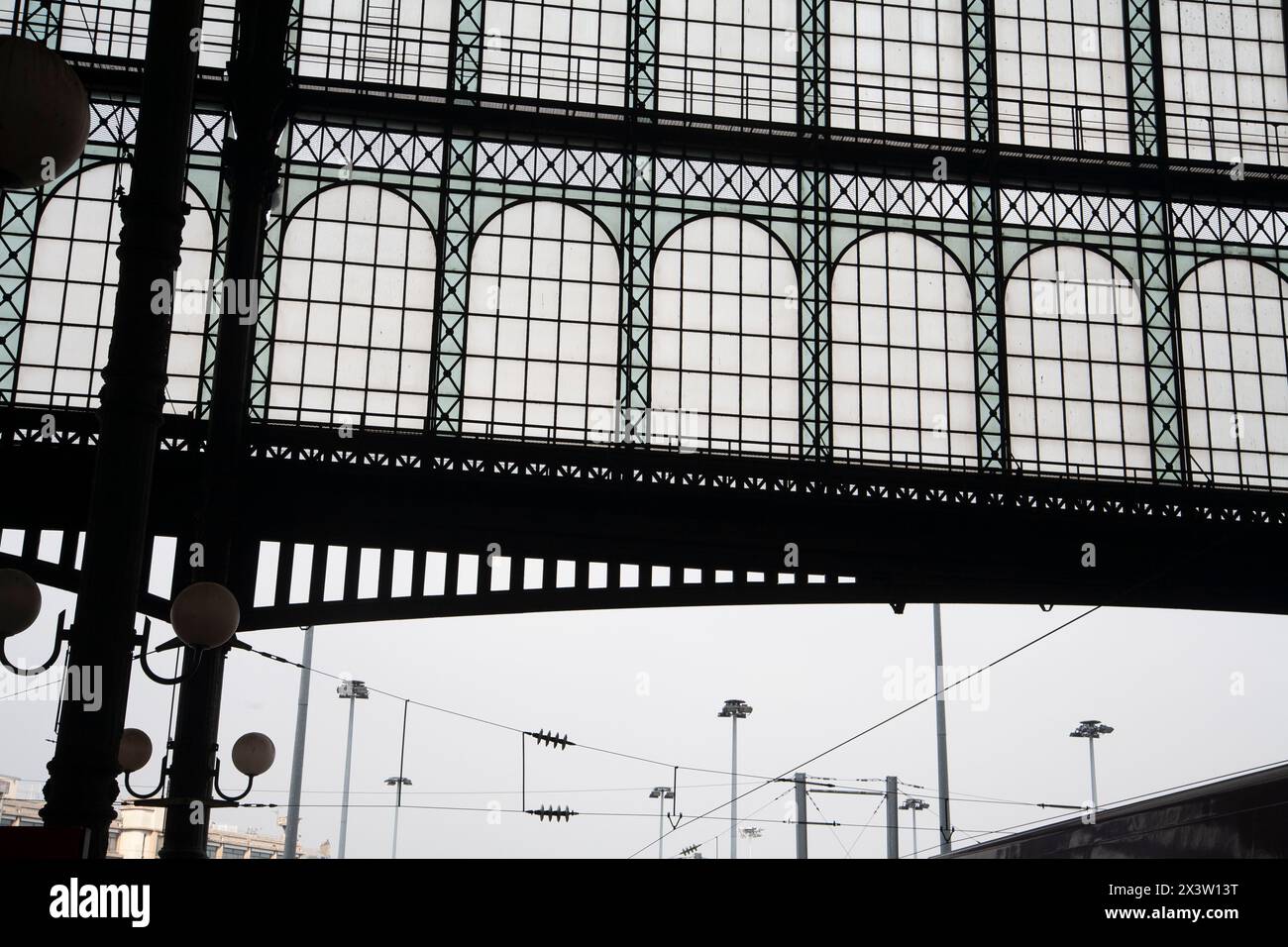 Glass roof at the the Gare du Nord (North Station), one of the seven ...