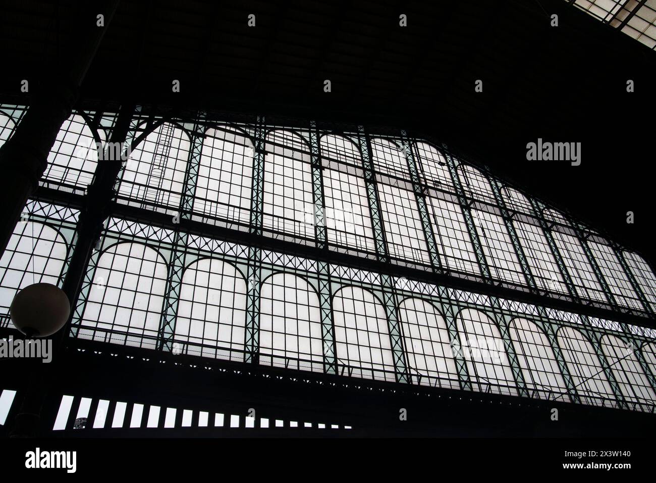 Glass roof at the the Gare du Nord (North Station), one of the seven ...