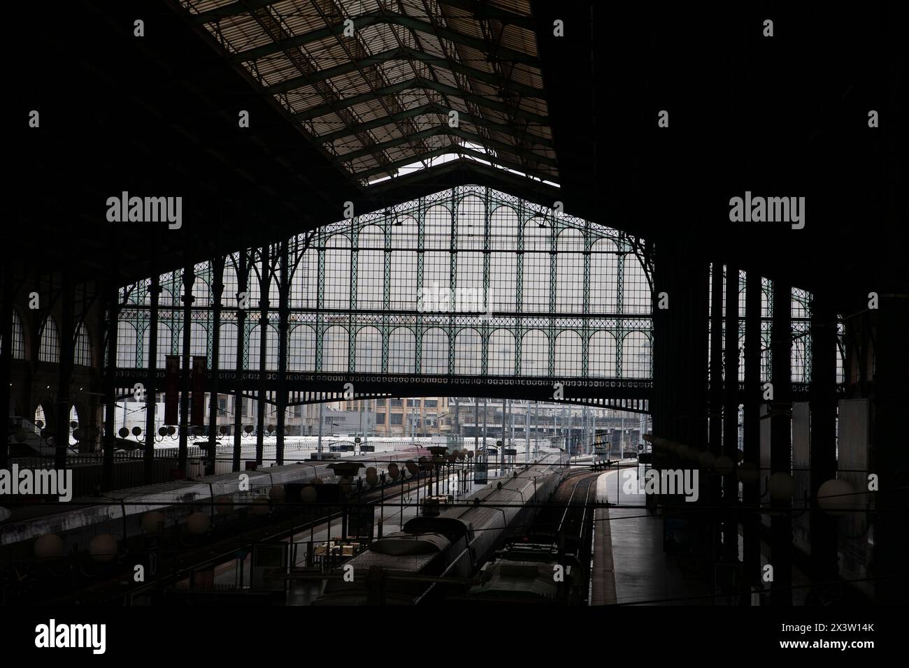 Glass roof at the the Gare du Nord (North Station), one of the seven ...