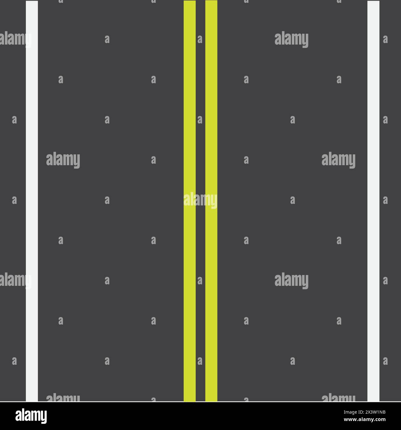 3d illustration two yellow straight line highway texture background ...