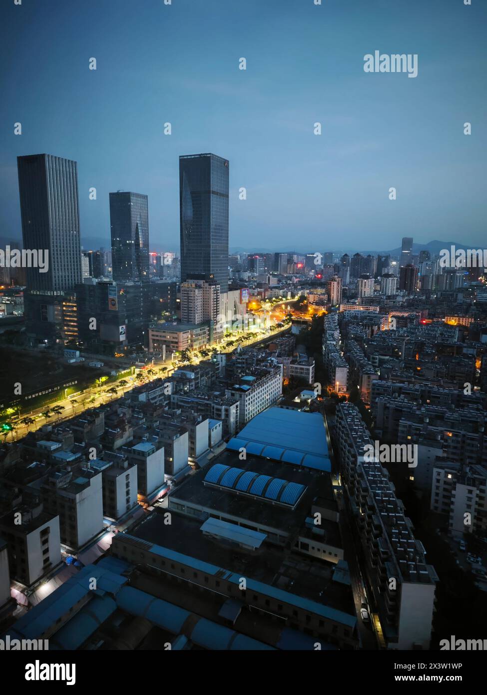 View the urban cityscape environment from the hotel window of the ...