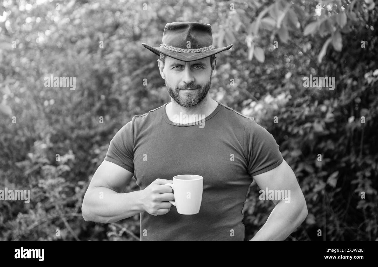 Happy cowboy Black and White Stock Photos & Images - Alamy