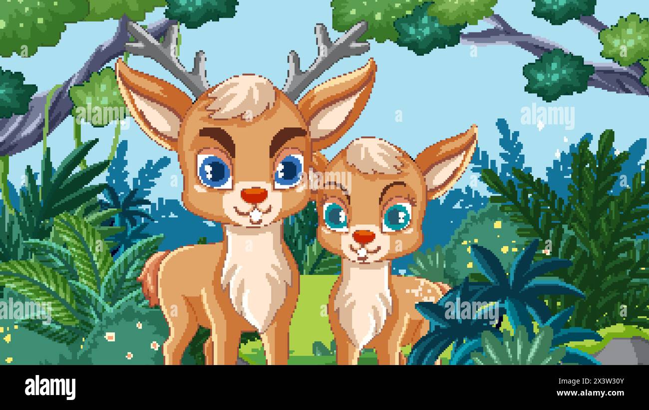 Two trees standing Stock Vector Images - Alamy