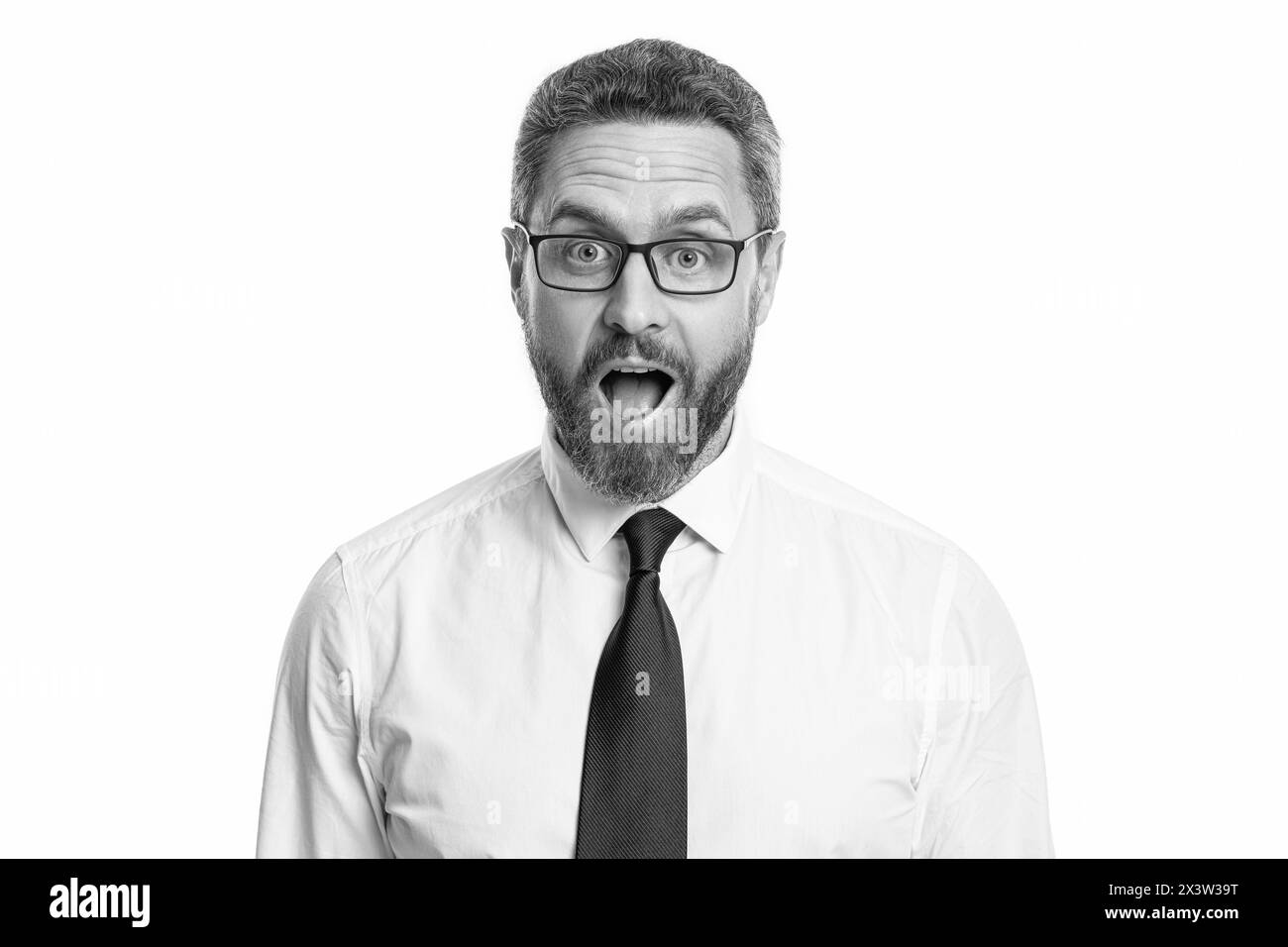 Shocked amazed business man Black and White Stock Photos & Images - Alamy