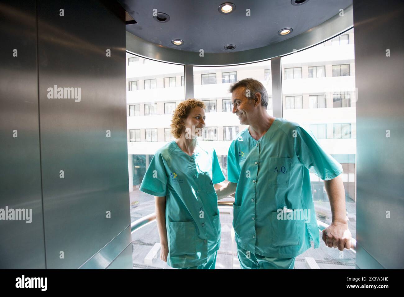 Hospital, panoramic elevator Stock Photo - Alamy