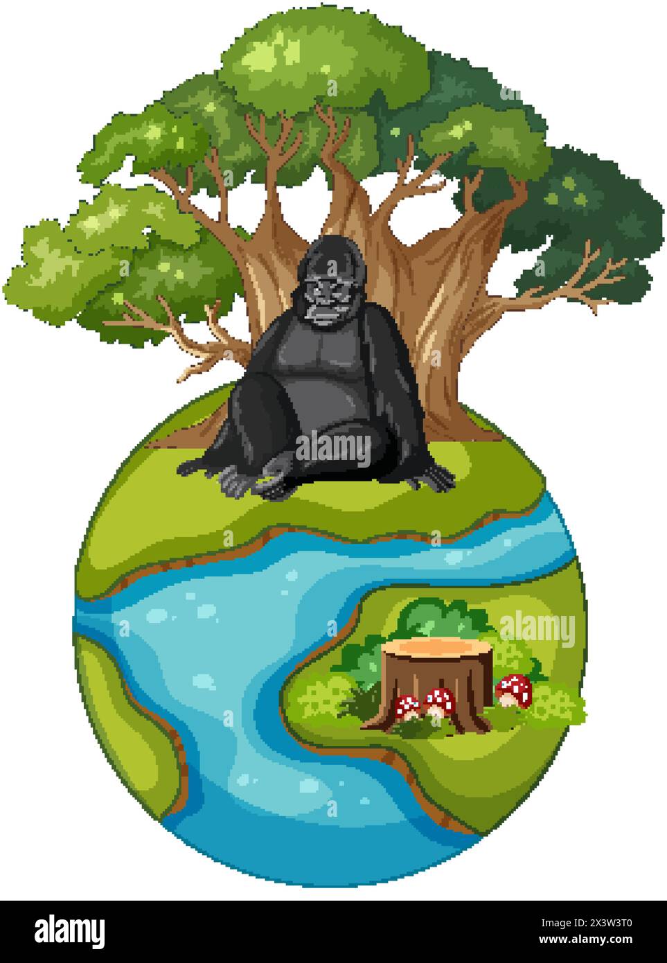 Sustainable river habitat Stock Vector Images - Alamy