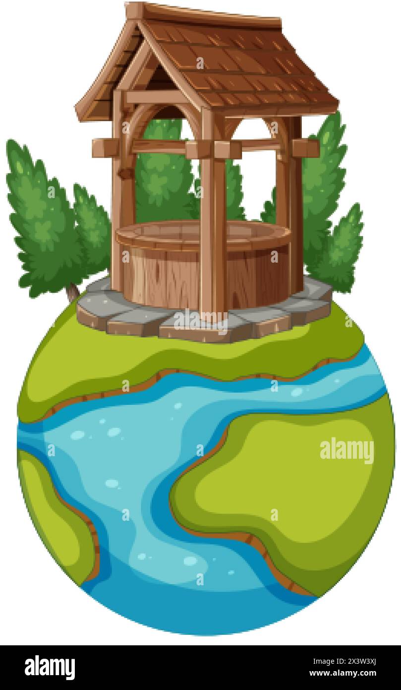 Small well Stock Vector Images - Alamy