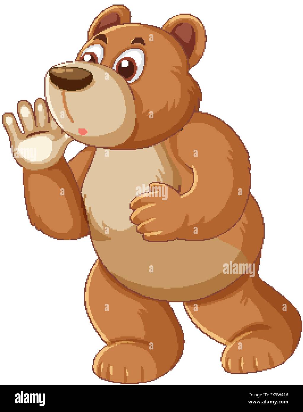 Cute bear character waving hello in vector illustration Stock Vector ...