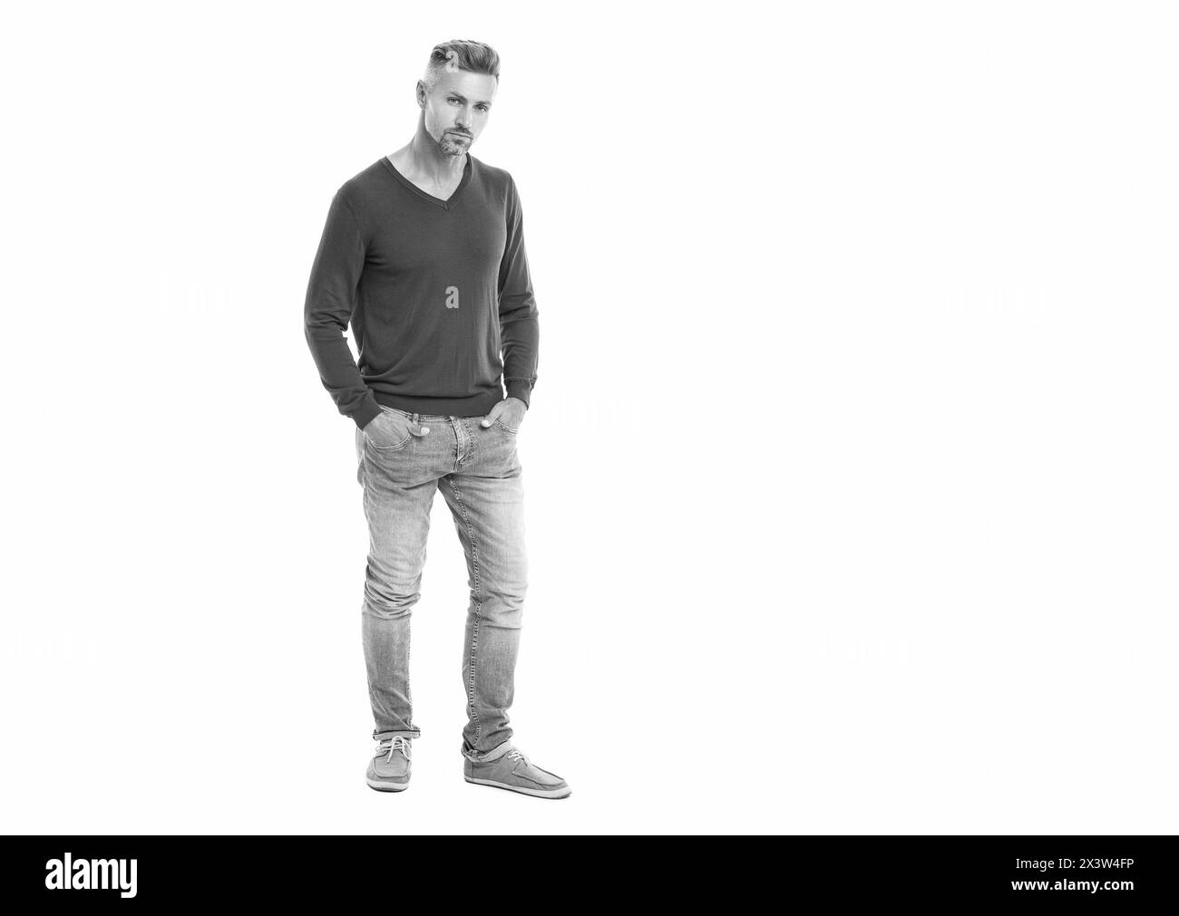 Trendy guy in menswear Black and White Stock Photos & Images - Alamy