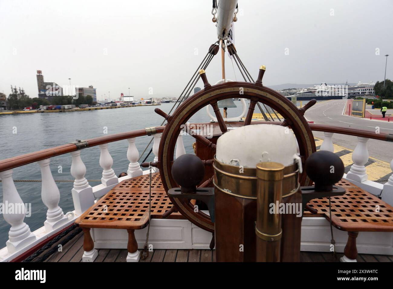 The Belem, a famous French three-masted ship built in 1896, docked at ...