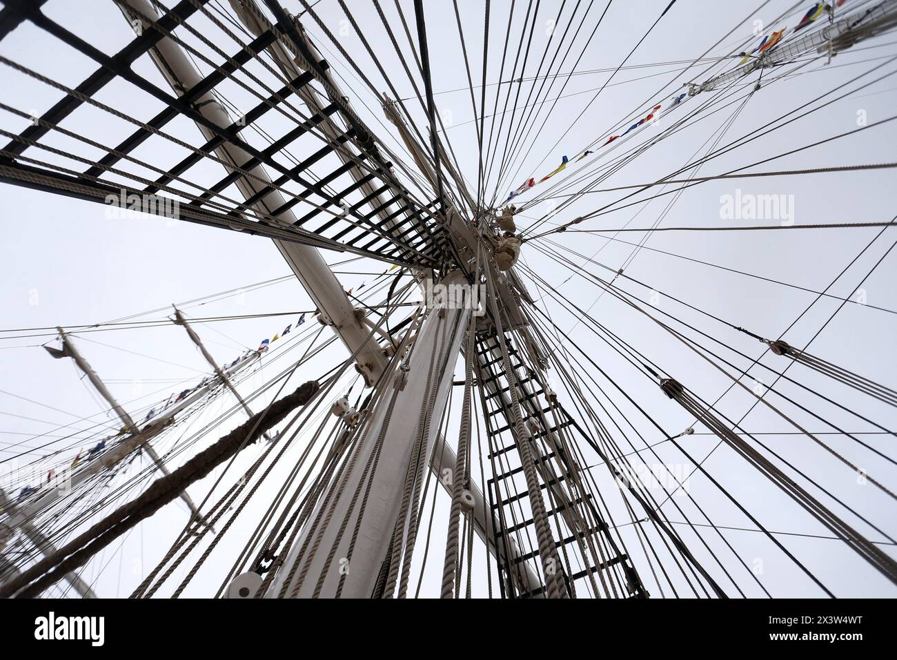 The Belem, a famous French three-masted ship built in 1896, docked at ...