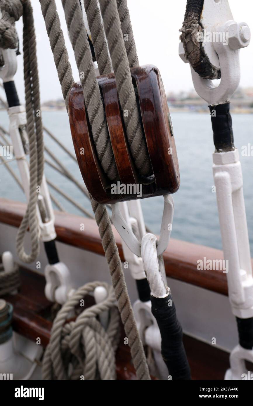 The Belem, a famous French three-masted ship built in 1896, docked at ...