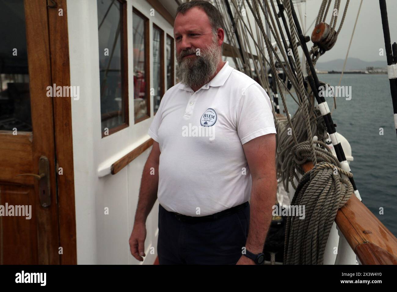 The Belem, a famous French three-masted ship built in 1896, docked at ...