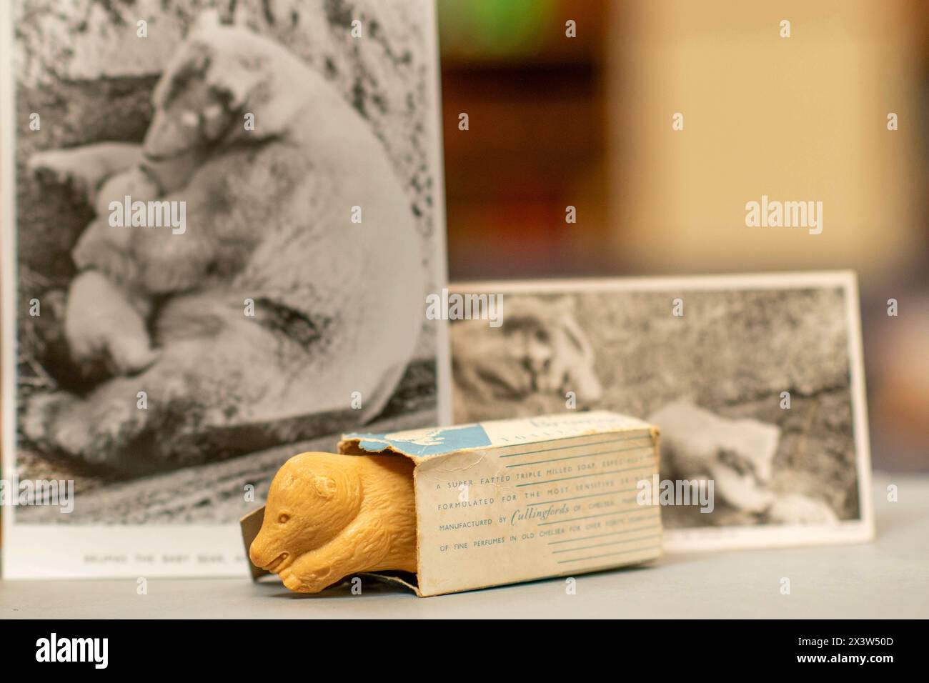 EDITORIAL USE ONLY View of Cullingford's Baby Brumas toilet soap ...