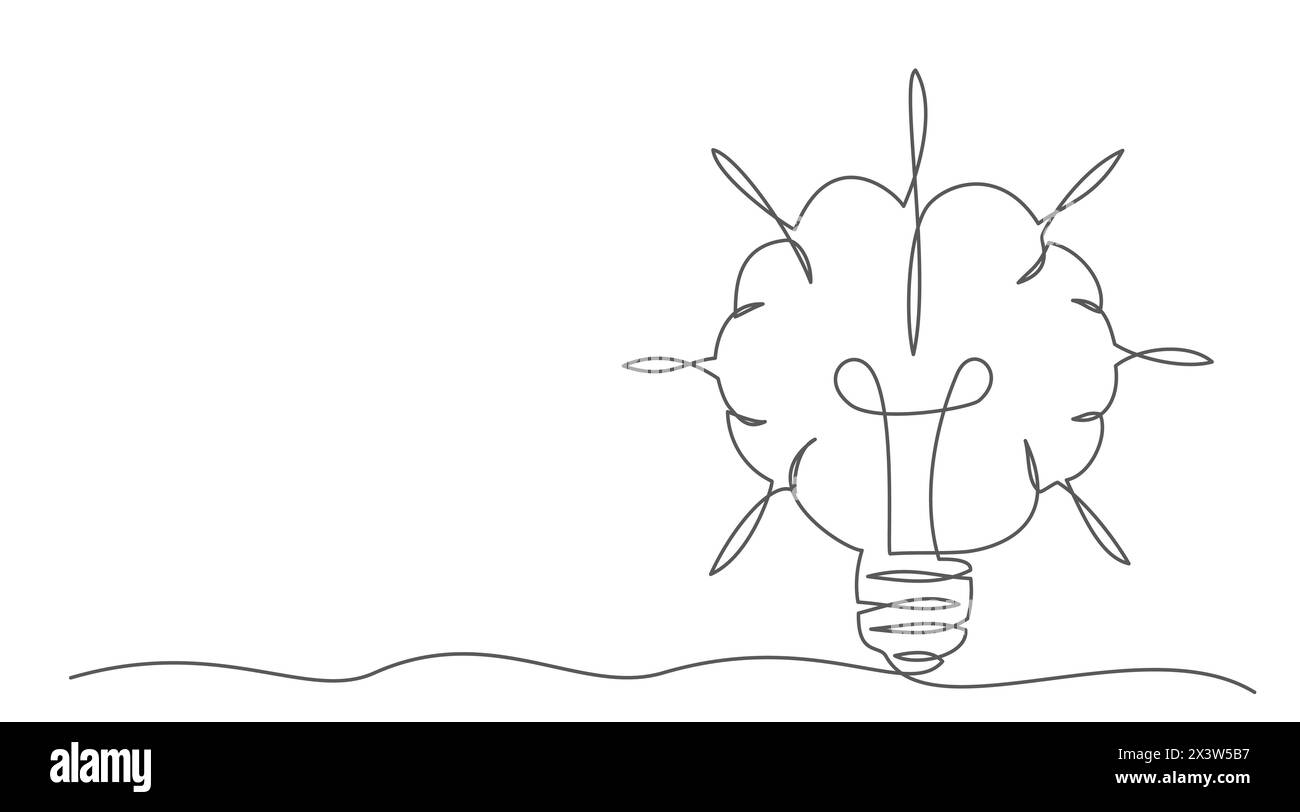 Knowledge One line drawing isolated on white background Stock Vector ...