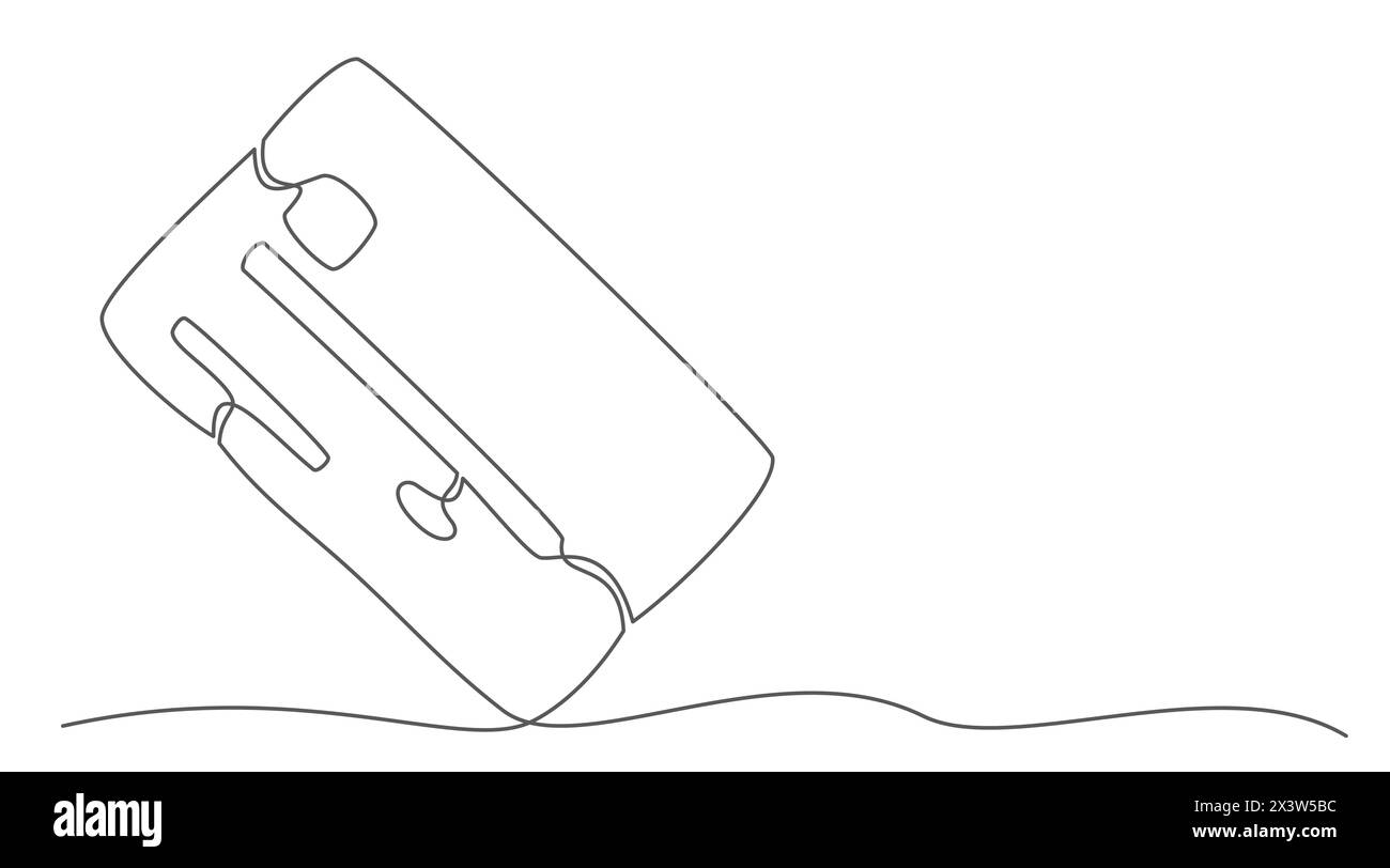 Credit Card One line drawing isolated on white background Stock Vector ...