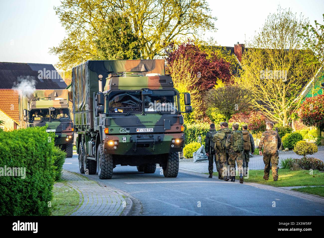 Elm, Germany. 29th Apr, 2024. Armed forces officers walk through the ...