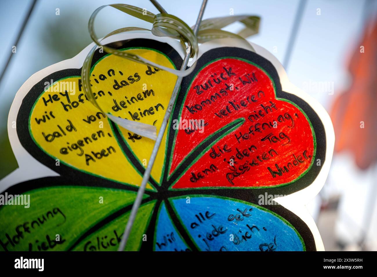 Elm, Germany. 29th Apr, 2024. "We "all don't lose hope" is written on a ...