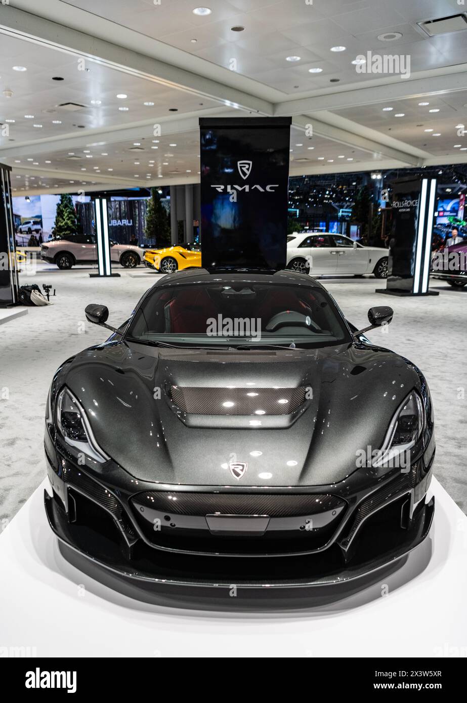 New York City, USA - March 27, 2024: Rimac Nevera supercar electric car ...