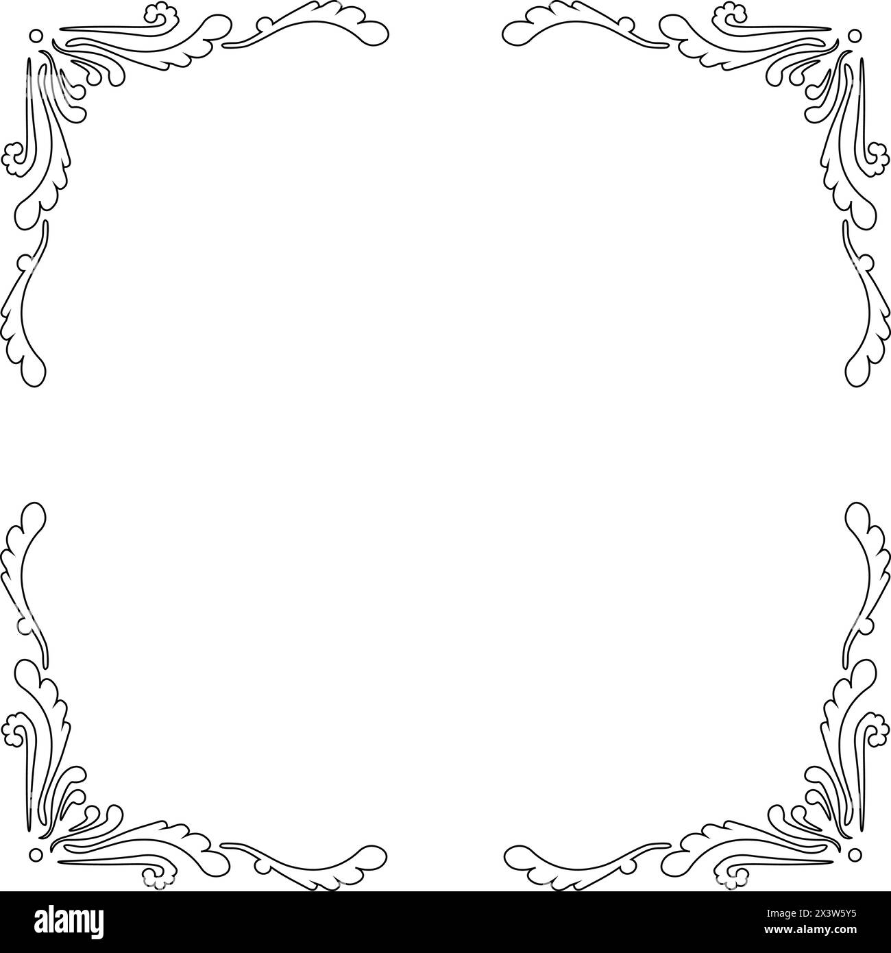 Filigree ornate decorations for corners in square format Stock Vector ...