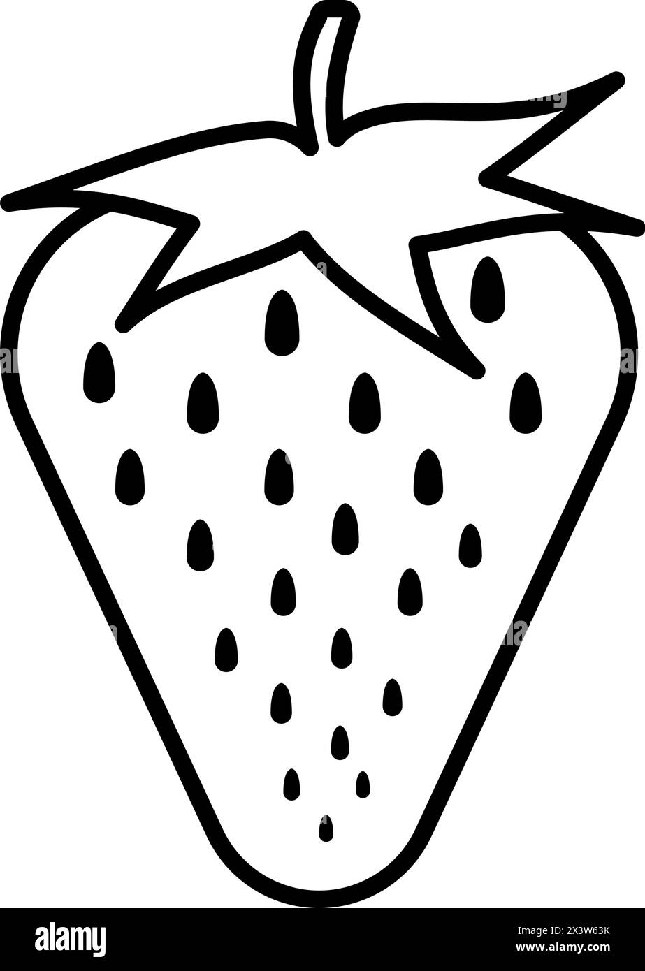 Strawberry vector in line art design style isolated Stock Vector Image ...