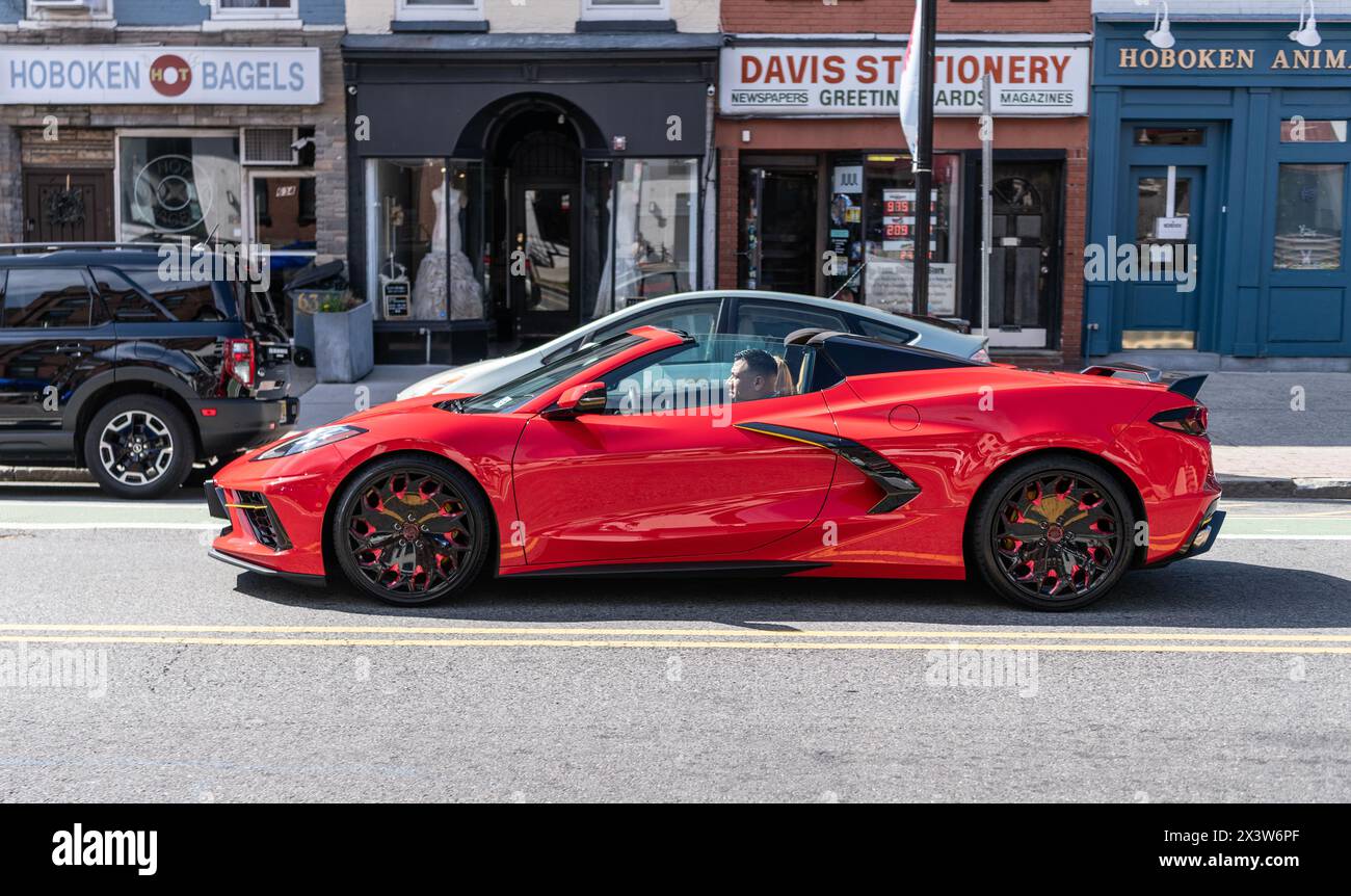 New York City, USA - March 31, 2024: Chevrolet Corvette C8 convertible ...