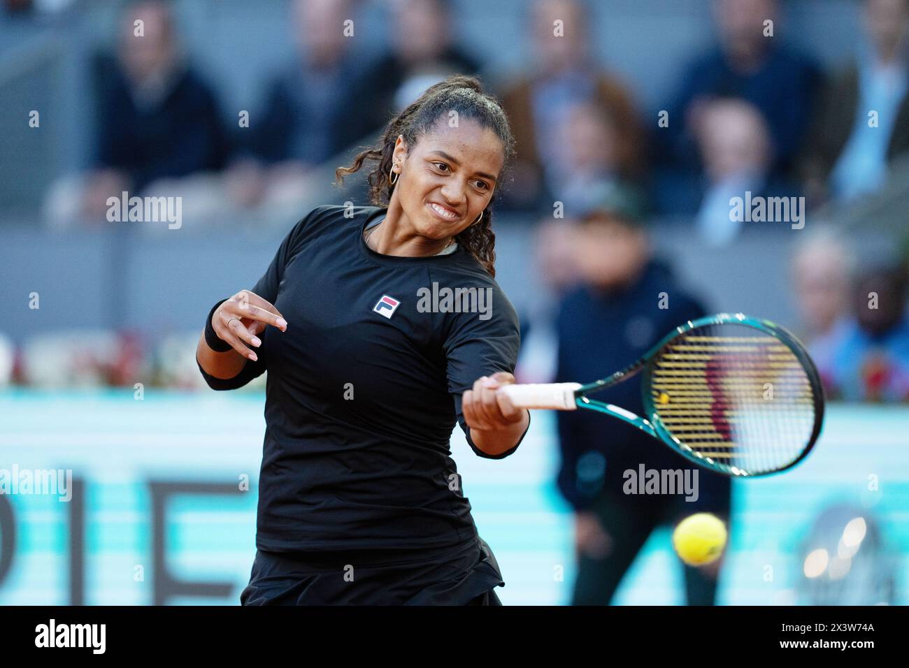 Robin Montgomery of Unites States in action against Aryna Sabalenka of ...