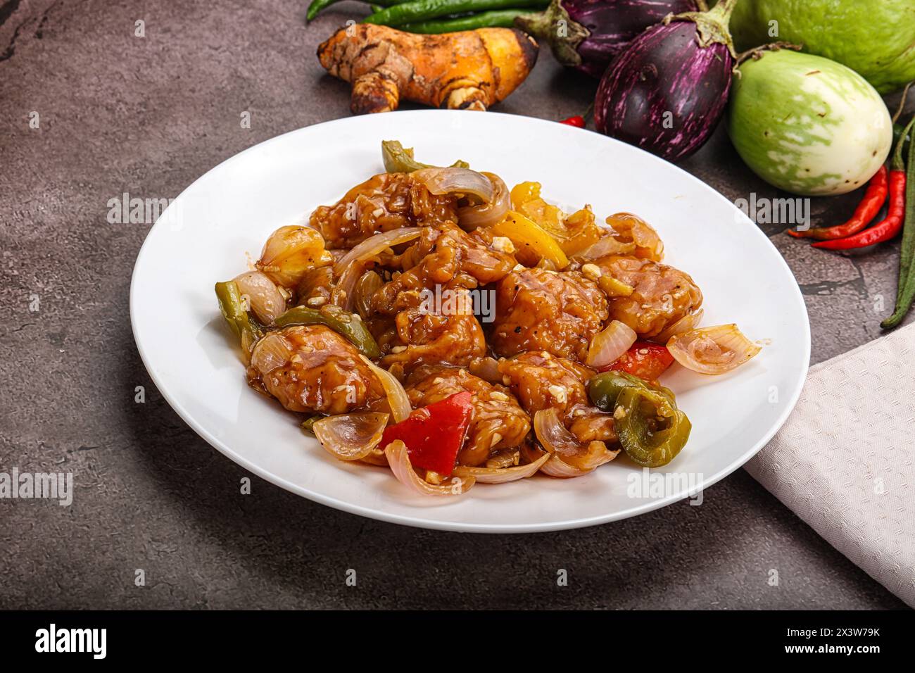 Chinese cuisine - prawn with chili sauce and garlic Stock Photo - Alamy