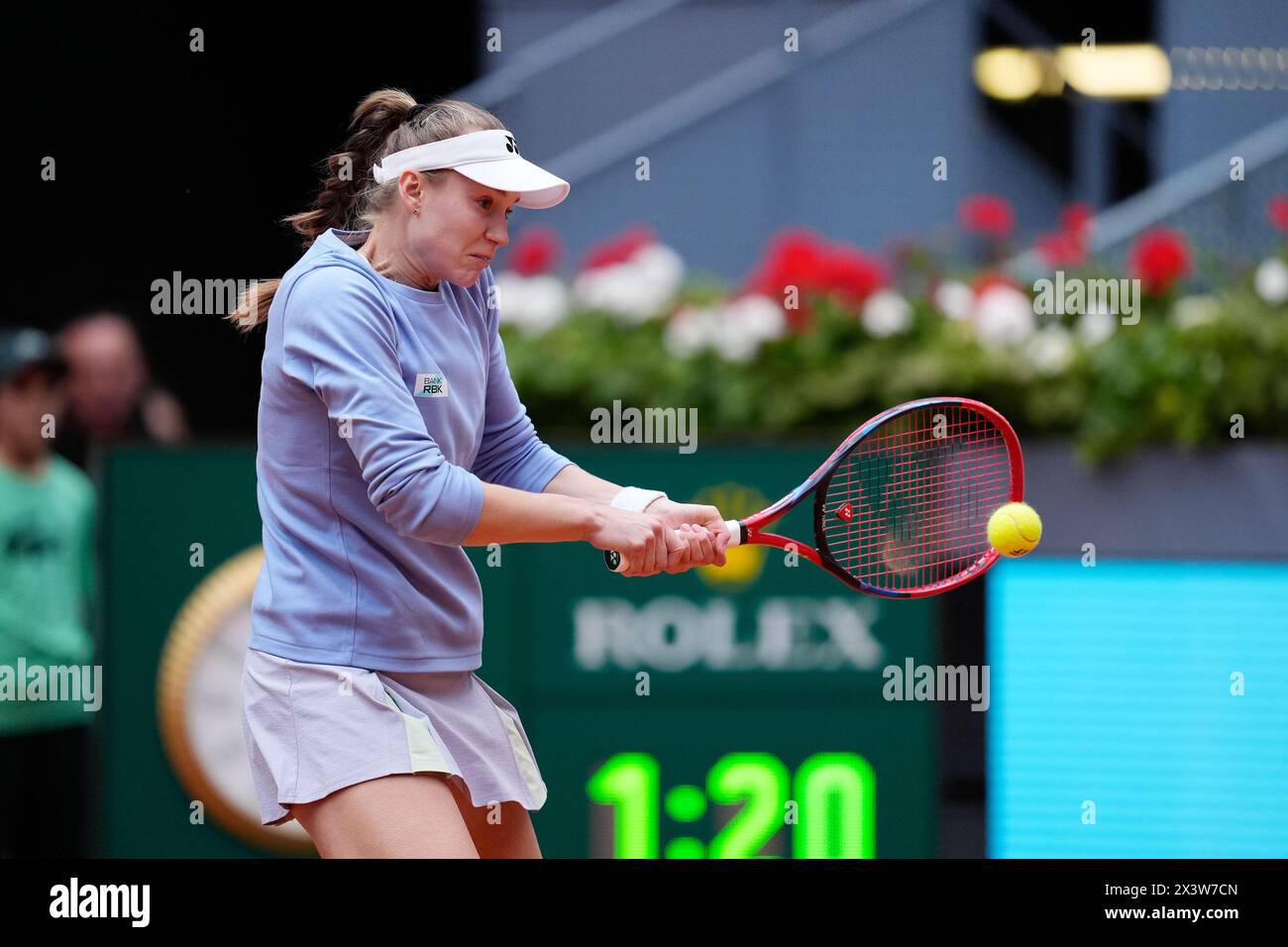 Elena Rybakina of Kazakhstan in action against Mayar Sherif of Egypt ...
