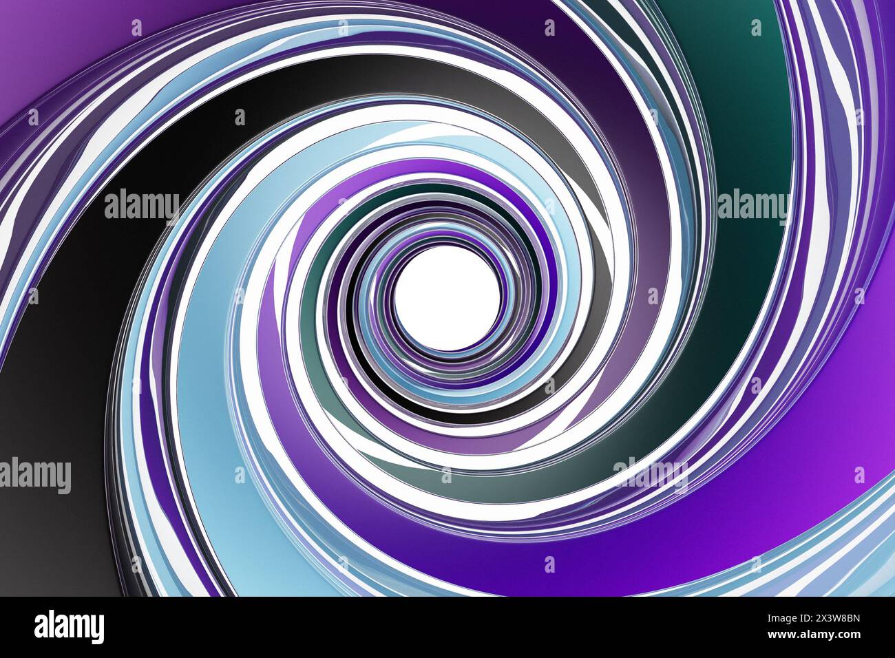 3D rendering purple and blue round fractal, torus, portal Stock Photo ...