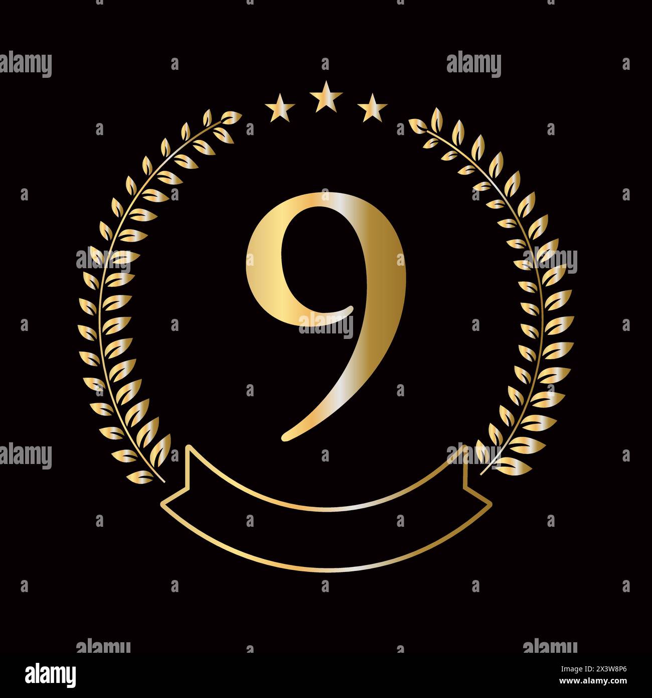 Initial Letter 9 Logo Concept For Education, University And Academy ...