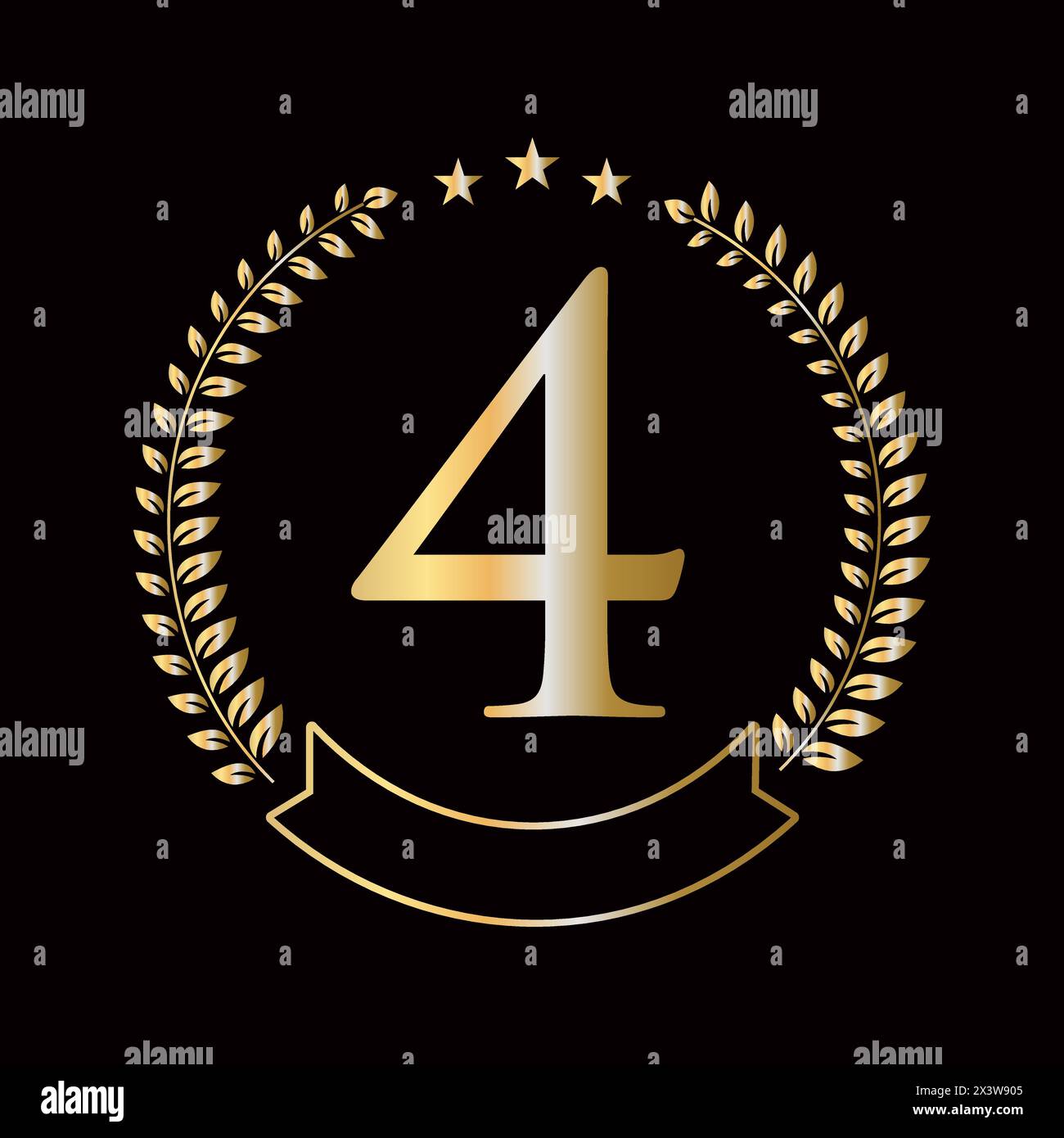 Initial Letter 4 Logo Concept For Education, University And Academy ...