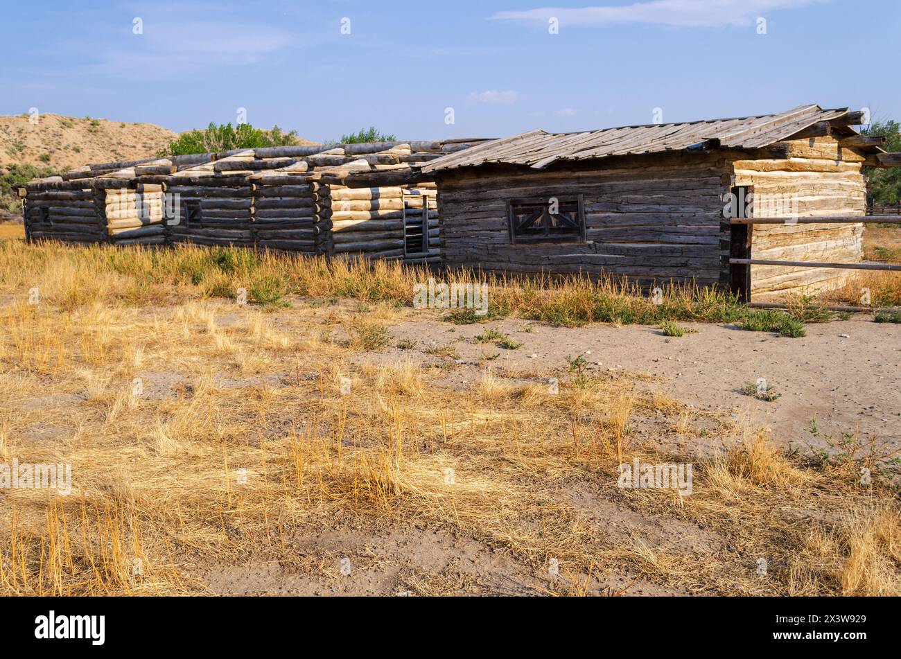 A log cabin on the Ewing-Snell ranch in the Bighorn Canyon National ...