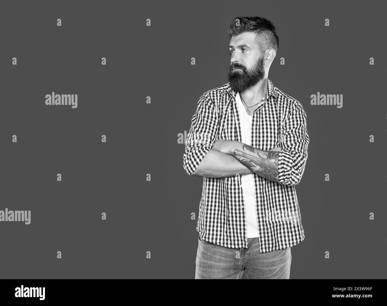 Wear checkered shirt Black and White Stock Photos & Images - Alamy