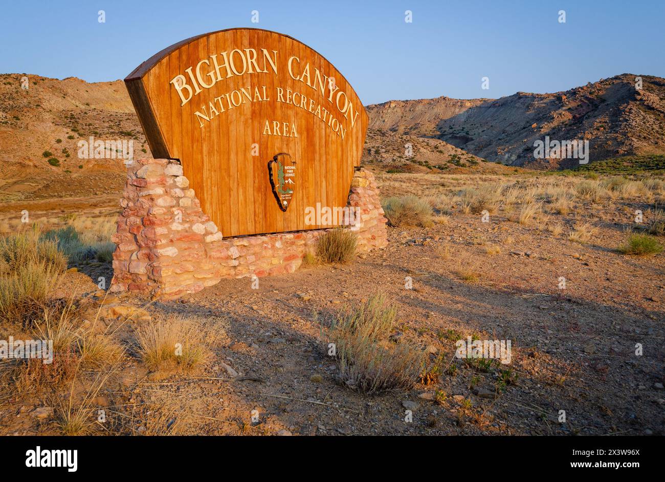 The NPS Welcome Sign at Bighorn Canyon National Recreation Area on the ...