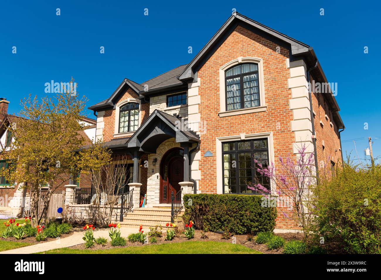 neighborhood house architecture. modern cottage house. property in ...